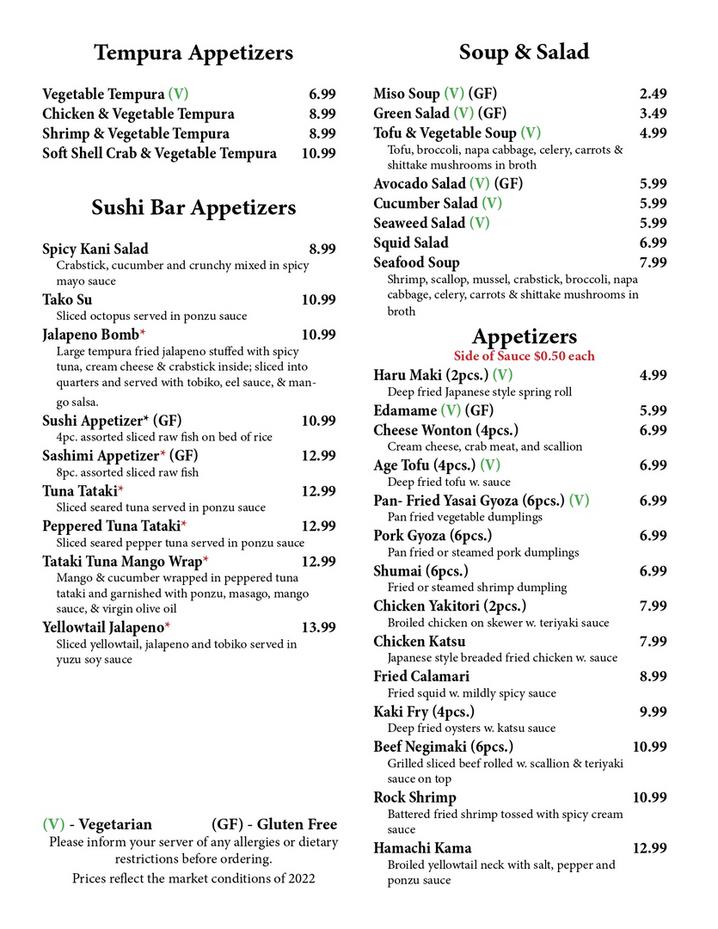 Menu | Zen Sushi - Japanese, Sushi - Asheville, NC 28804 Menu | Zen Sushi - Japanese, Sushi - Asheville, NC 28804