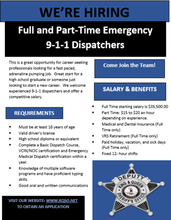 King and Queen County Sheriff's Office - Law Enforcement