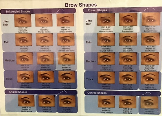 Eyebrow Threading Shapes Chart