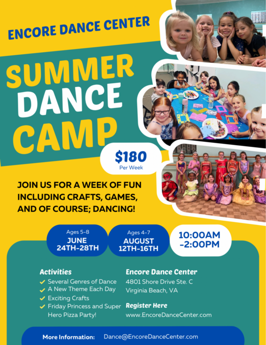 Encore Dance Center- Summer Schedule