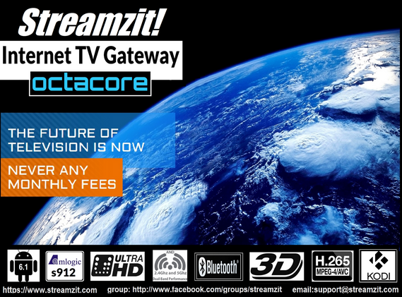 Streamzit Internet TV Gateway - Android TV, Stream TV