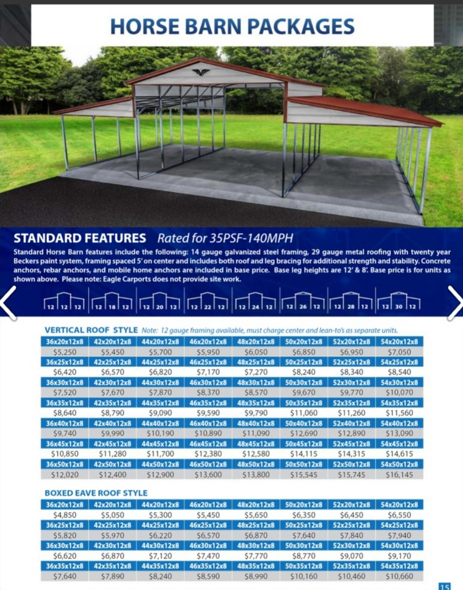 Carports, RV Covers, Lean-To's