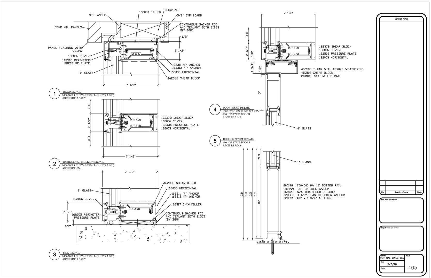 Aluminum Storefront Detail Drawings