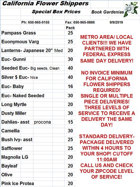 California Flower Shippers, Inc. Home Page