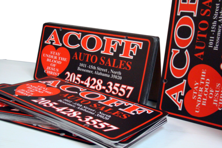 Custom Dealer Tags 205-453-4313