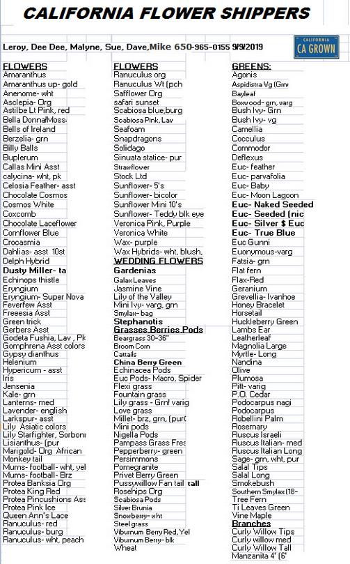 California Flower Shippers, Inc. Home Page