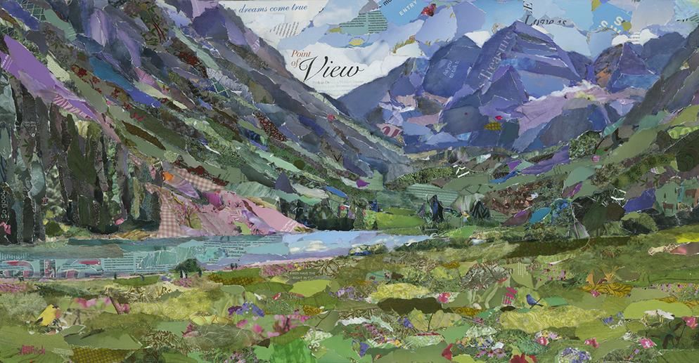 Aileen Frick - Torn Paper Paintings, Mixed Media Collage Paintings