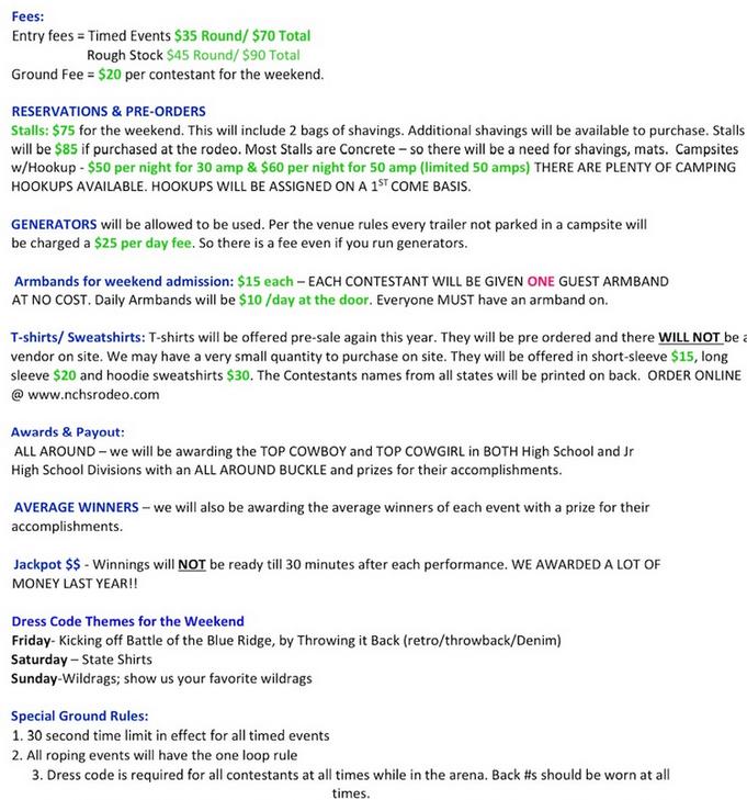 Rodeo Entry, Schedules & Results