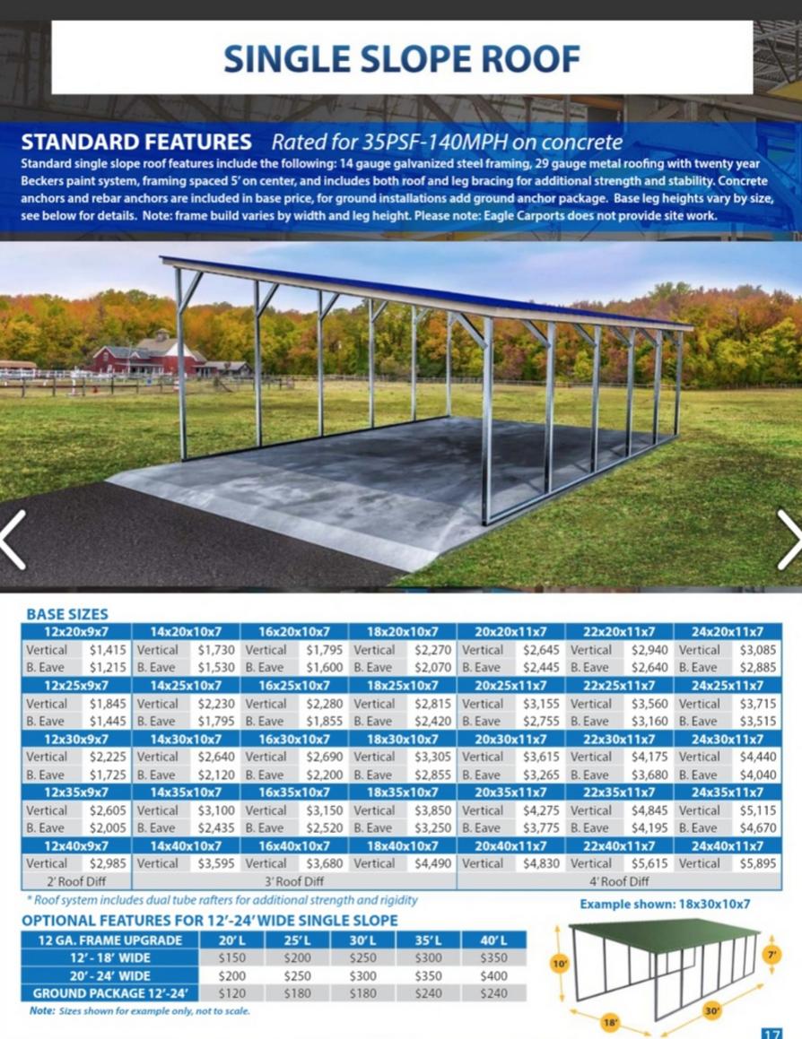 Carports, RV Covers, Lean-To's