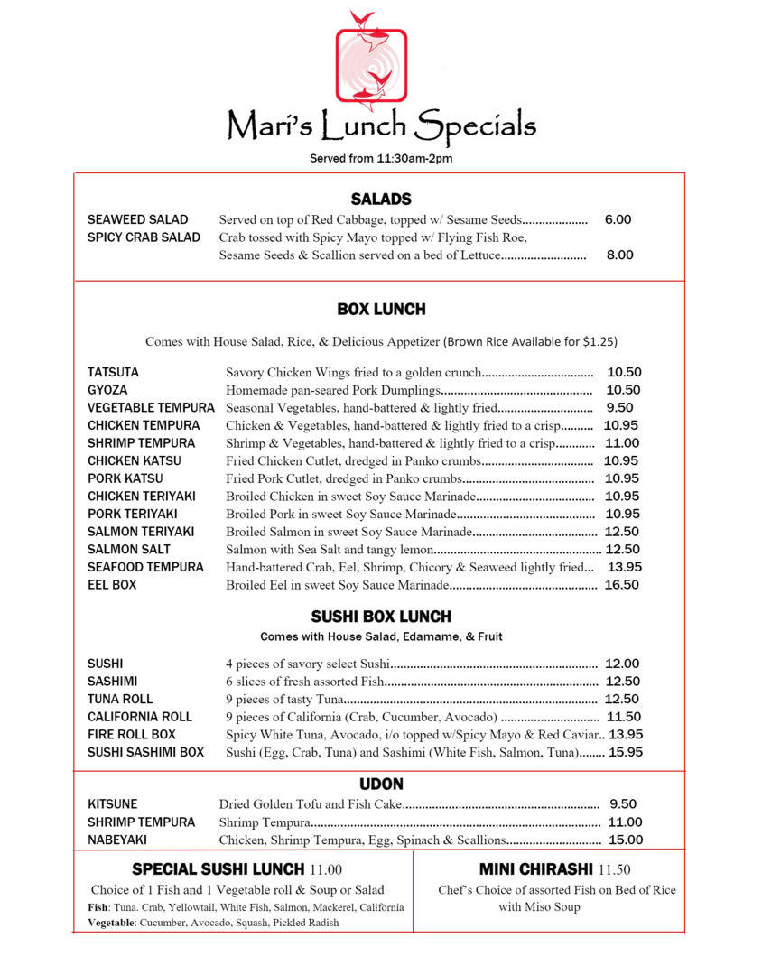 Mari's Japanese Cuisine in Schenectady, New York