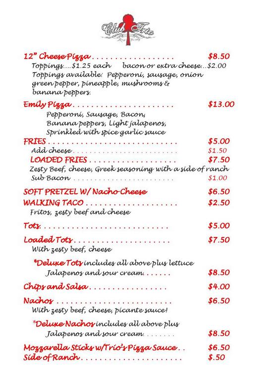 Carry-Out Menu