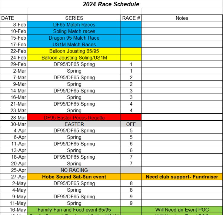 Racing Events & Schedule