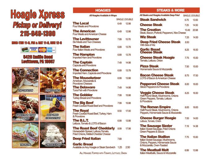 Hoagies Cheesesteaks Trays Catering - Hoagie Xpress