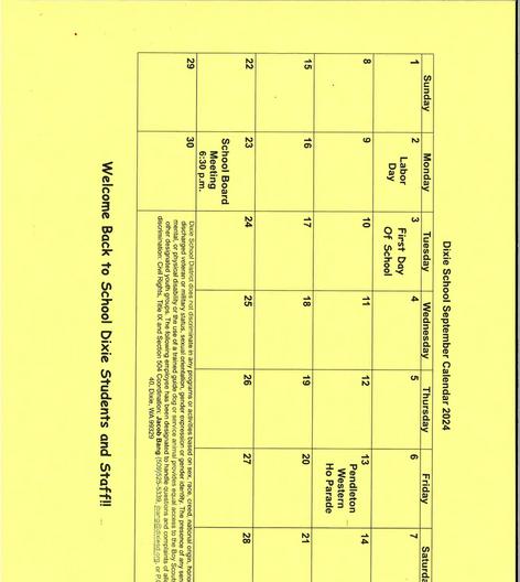 Dixie School District in Dixie, Wa