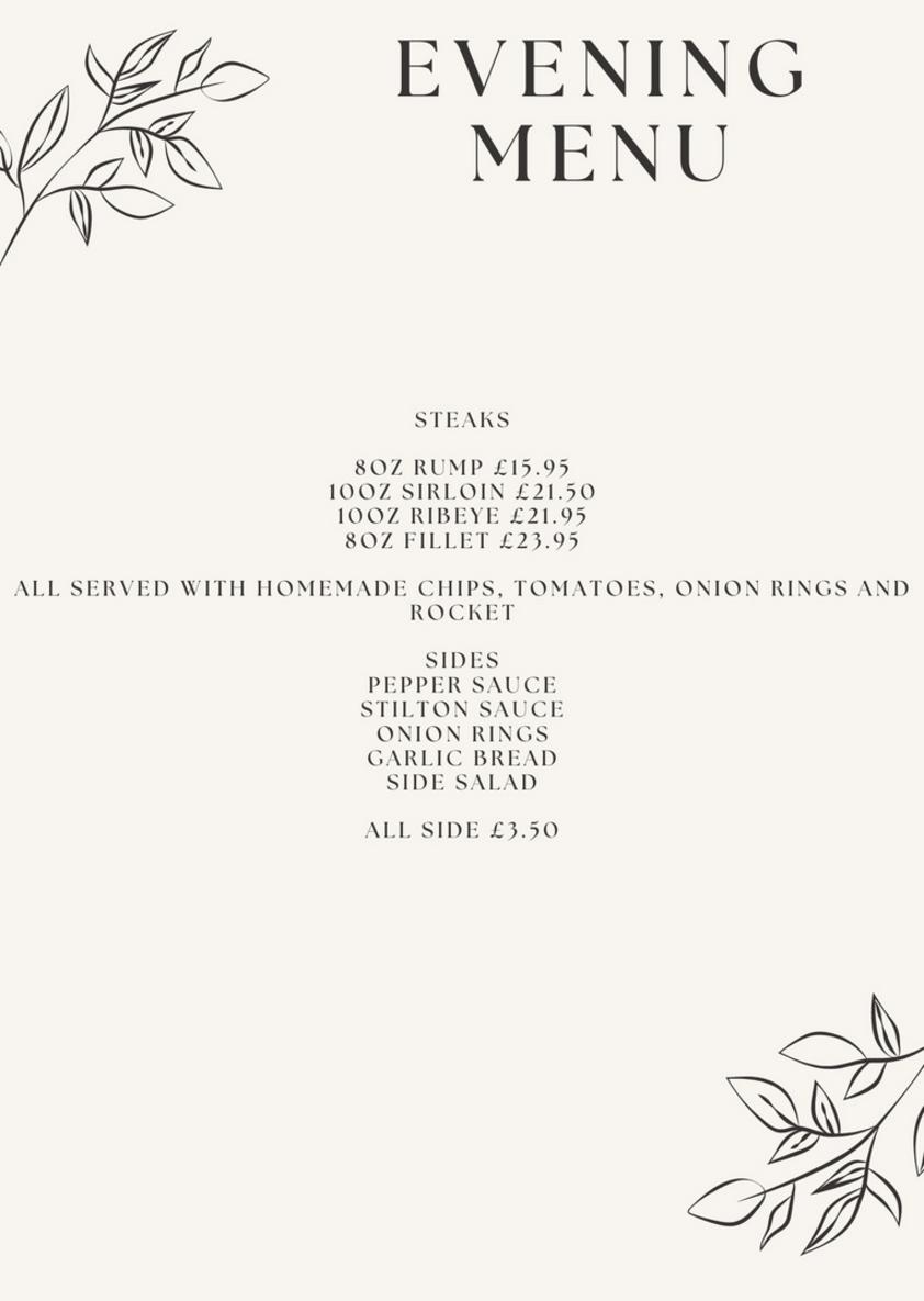 Evening Menu