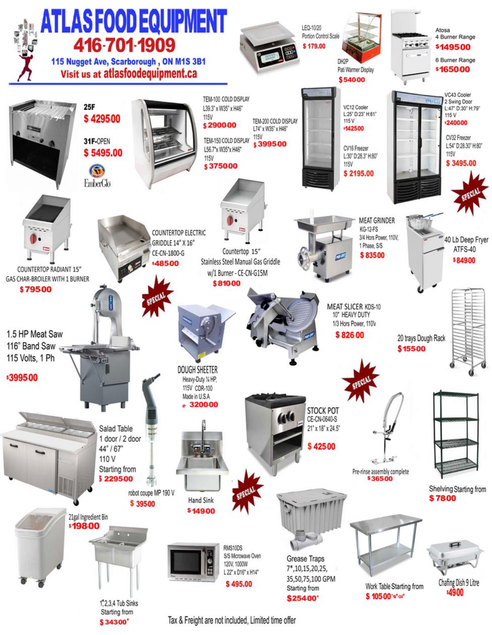 Atlas Food Equipment Special Offer