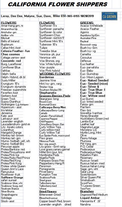 California Flower Shippers, Inc. Home Page