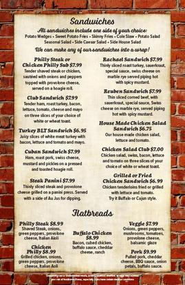 Burning Brick Tavern Menu