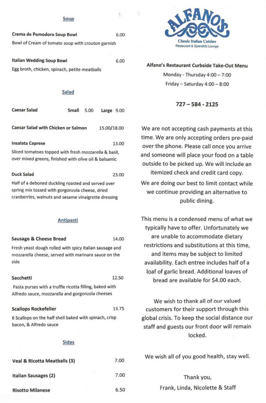 Welcome [www.alfanosrestaurant.com]