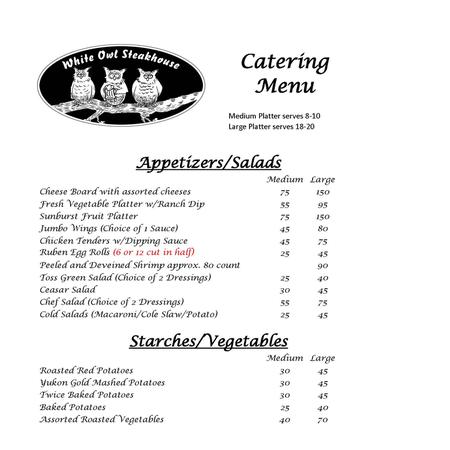 Catering Menu