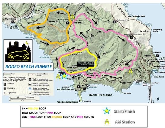 Rodeo Beach Rumble Course Map