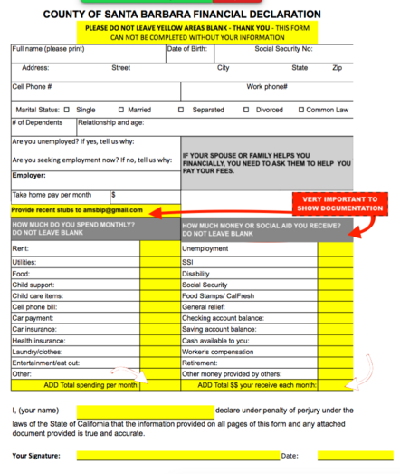 Financial Evaluation Form