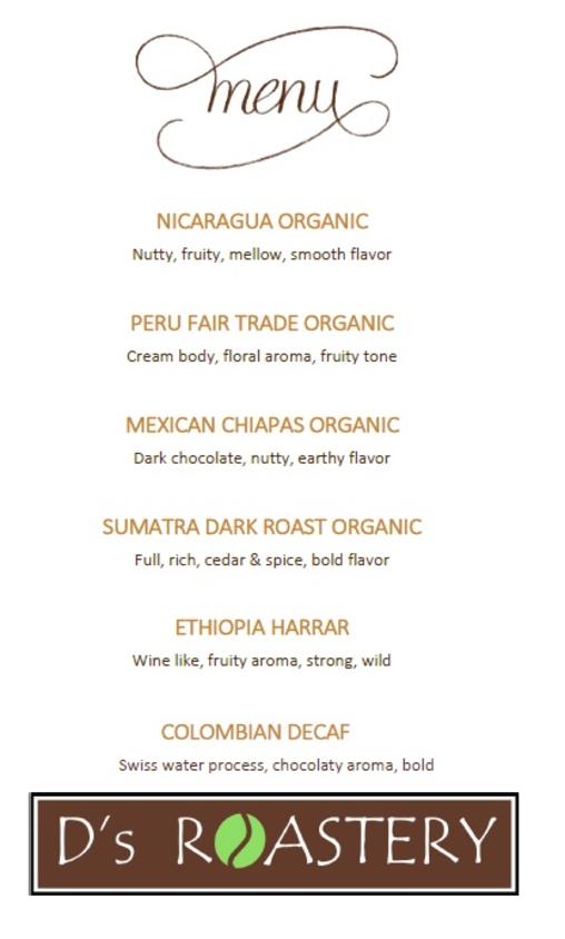 Wimberley Coffee Menu