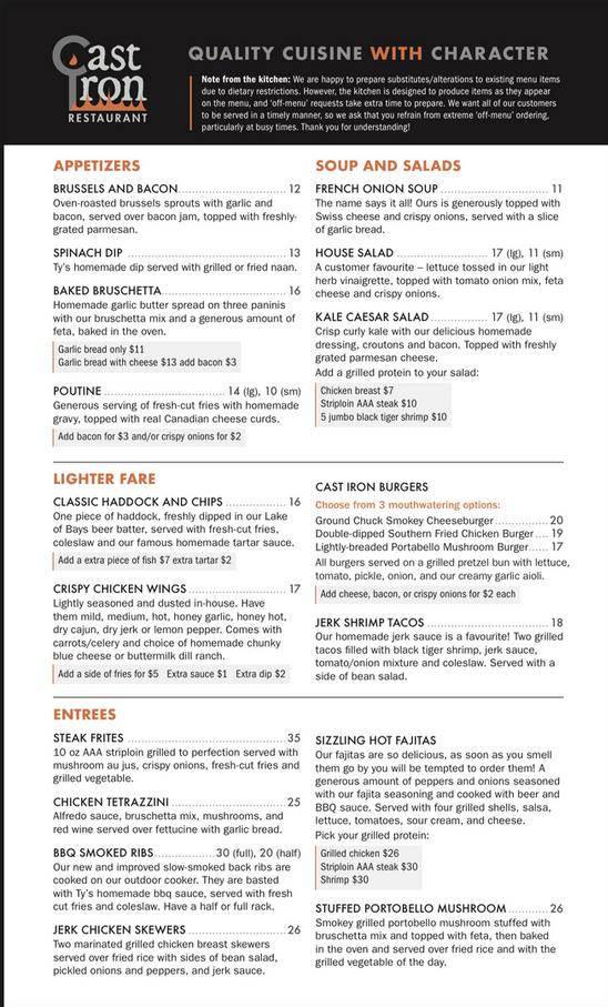 Home [www.castironrestaurant.ca]