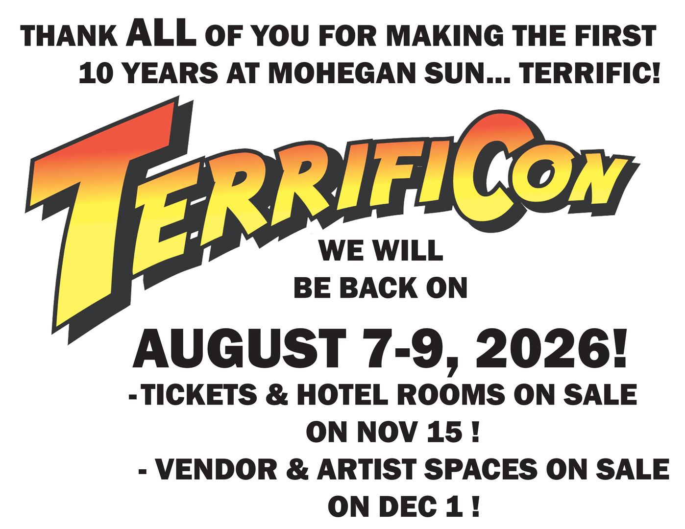 TICKET INFORMATION at TERRIFICON CONNECTICUT'S ONE AND ONLY REAL COMIC ...