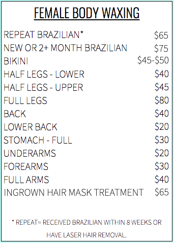 The Waxx Room - Pricing - Edmond, Oklahoma