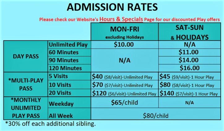 Admission | Jumpity Bumpity Indoor Party Center | Hayward, CA