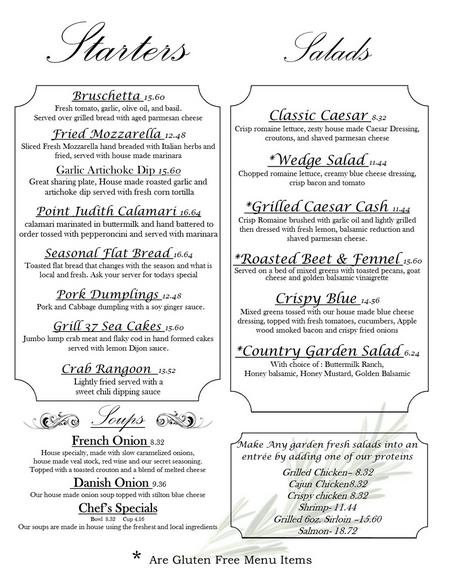 dinner menu