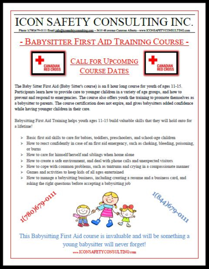 Babysitter First Aid | Camrose | ICON SAFETY CONSULTING INC.®