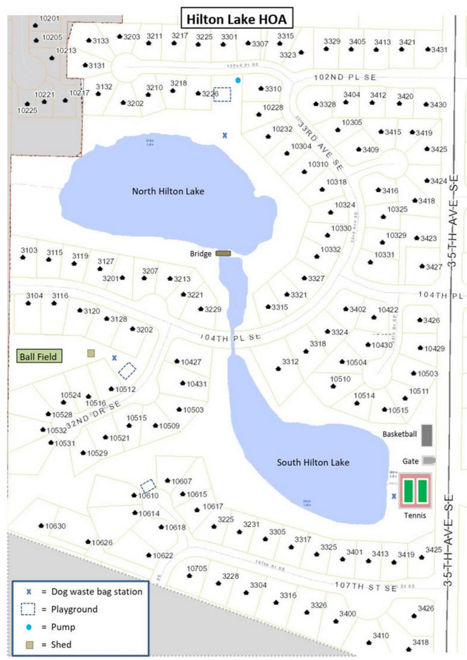 Hilton Lake Map