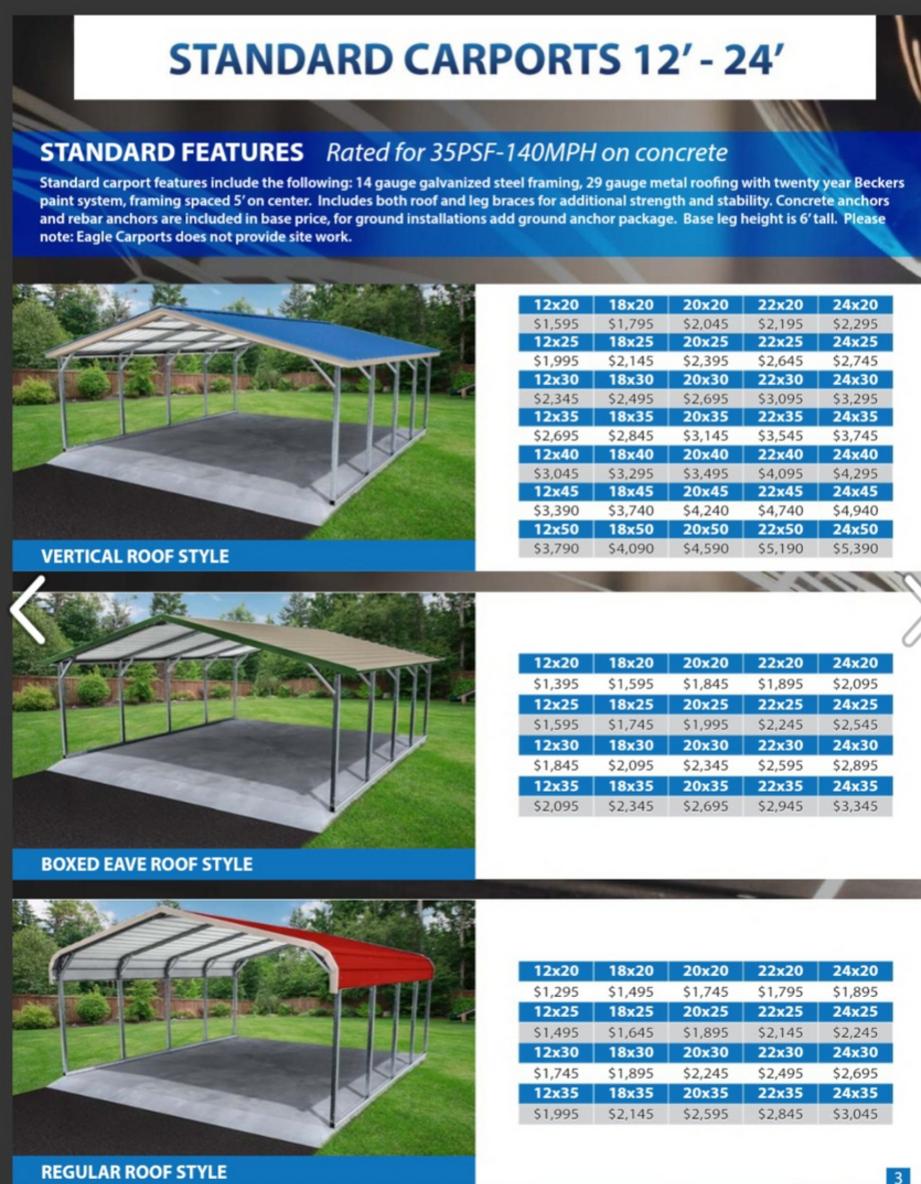 Carports, RV Covers, Lean-To's