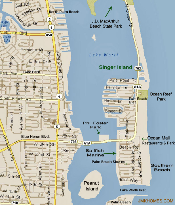 Singer Island Florida Map East Coast