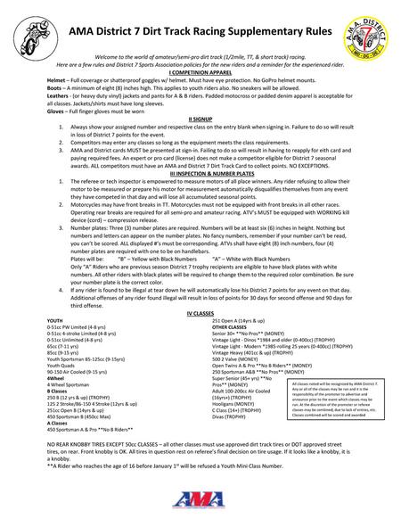 AMA District 7 Dirt Track Racing