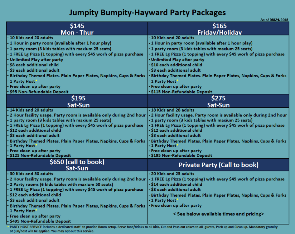 Parties | Jumpity Bumpity Party Center | Hayward, CA