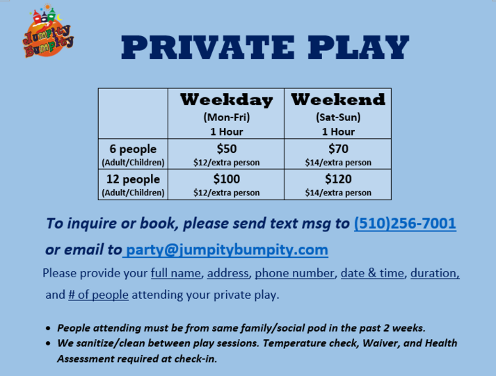 Jumpity Bumpity | Children's Indoor Recreation Center | Hayward