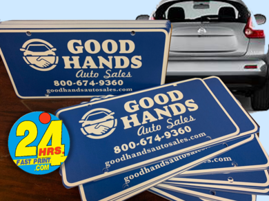 Dealer Custom Car Tags - 24Hrs Fast Print & Copies