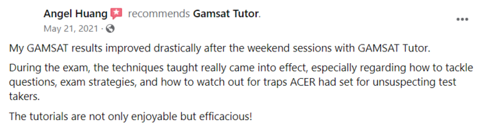 GAMSAT Tutor: 100 in science, 100th percentile overall