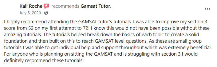 GAMSAT Tutor: 100 in science, 100th percentile overall
