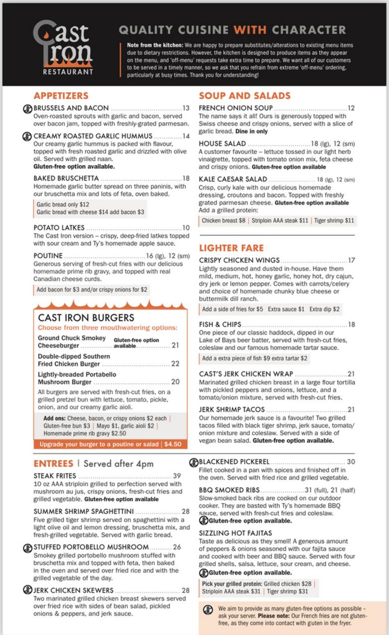 Home [www.castironrestaurant.ca]