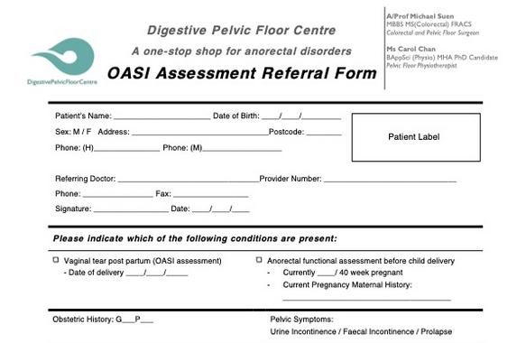 Anorectal Physiology OASIS Form