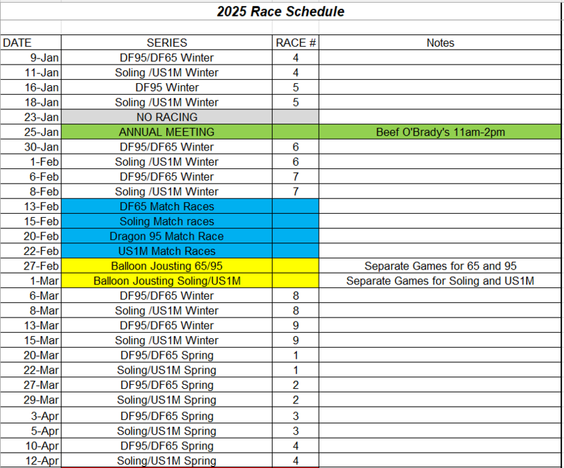 Racing Events & Schedule