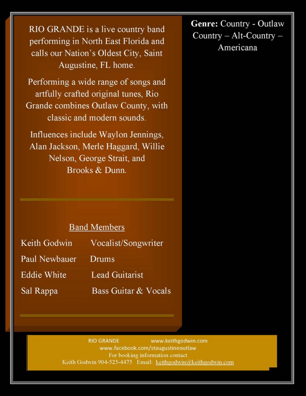 Keith Godwin & THE RIO GRANDE BAND Press Kit