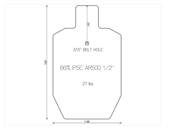 66% IPSC AR500 1/2" target | Hang Fast Steel Target Systems