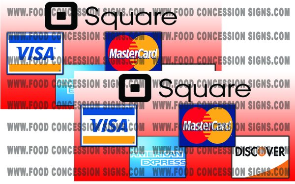 square credit card sign | food concession signs