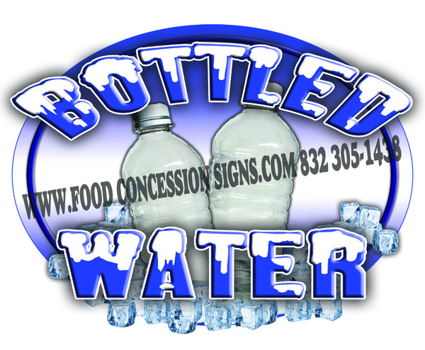 bottled water static cling or decal | food concession signs