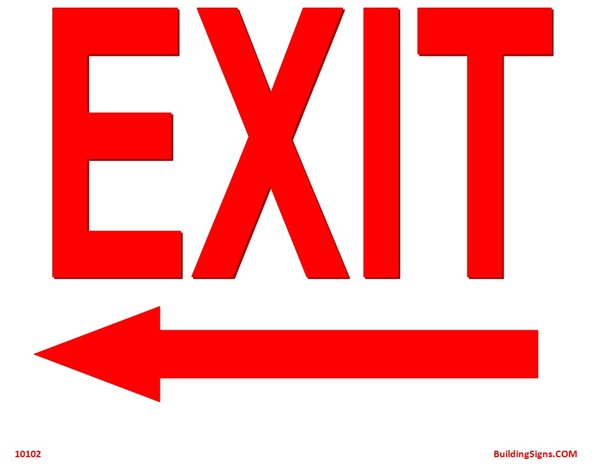 DOB Exit Left Sign | HPD SIGNS -THE OFFICIAL STORE